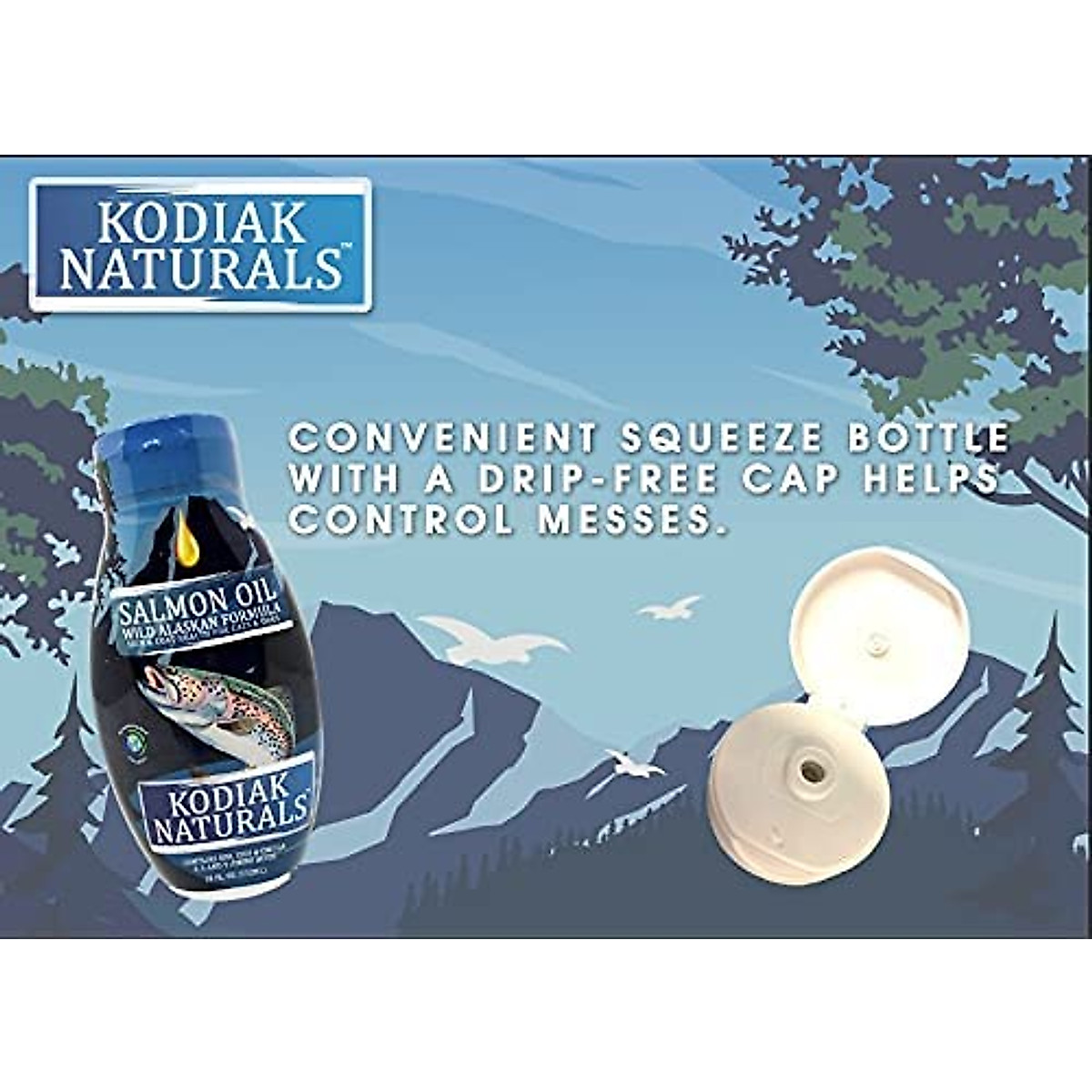 Kodiak Naturals, 32 oz Wild Alaskan Salmon Oil Formula - Balanced Blend of Pure Fish Oils, with EPA and DHA from Wild-Caught Fish, Support for Skin & Coat, Immune & Heart Health, and Joints