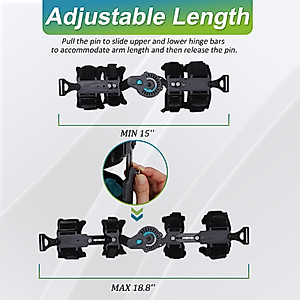 Komzer Hinged Elbow Brace, Adjustable Post OP ROM Elbow Brace with Sling Stabilizer Splint Arm Injury Recovery Support After Surgery (Right)