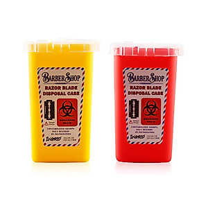 Minkissy Blade Dispenser Case Razor Blade Disposal Case Barber Shop Storage Bank Container for Used Razor Blades Yellow