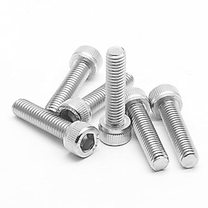 PHITUODA 25pcs M6-1.0 x 25mm Socket Head Cap Screws Bolts, 304 Stainless Steel Machine Thread Bolt, Full Thread Bright Finish Screw