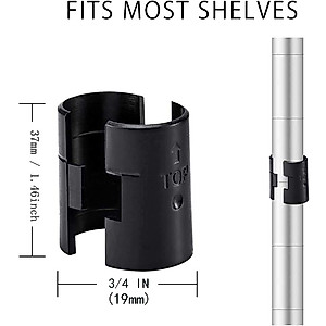 Wire Shelf Clips, Wire Shelving Shelf Lock Clips 25 Pairs 50 Pieces for 3/4" Post,Shelving Sleeves, Fits with Thunder Group, Alera, Honey Can Do, Eagle, Regency, Metro