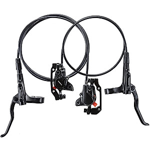 JKSPORTS Shima OEM MT200 MTB Hydraulic Disc Brake Set,Disc Brake and Lever (MT200 Left Front and Right Rear Hydraulic)