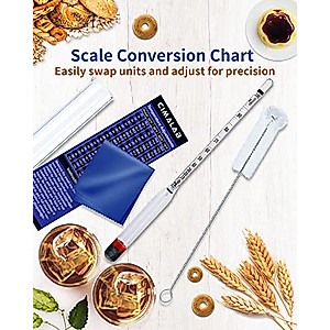 Cimalab Hydrometer Alcohol Meter Test Kit, Hydrometer Alcohol 0-200 Proof & 0-100 Tralle with Hydrometer Test Jar, Alcohol Proof Tester for Liquor, Moonshine, Proofing Distilled