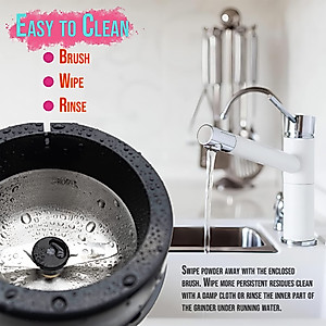 gesPINK Herb Grinder, Electric Spice Grinder, Automatic Grinder for leaves, beans, nuts, seeds, grains, Coffee Grinder with Stainless Steel Cup, Easy to Use and Clean, with Spoon and Brush (Green)