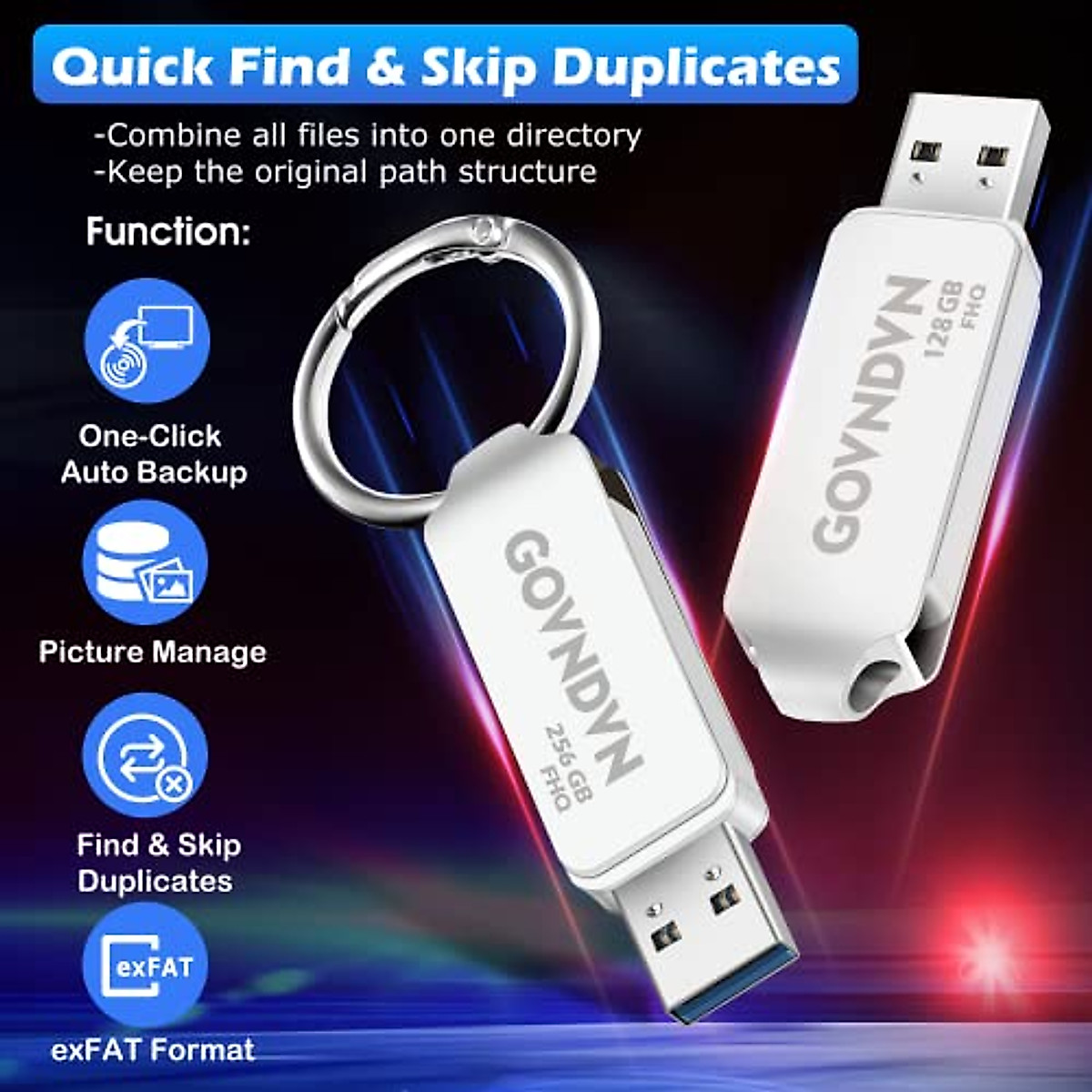 GOVNDVN Photo-Stick-Computer 256GB Easy-One-Click-Photo-Backup-Stick for Computer Photosticks Backup Photos Videos Organizer-Device Storage-Memory-Sticks USB Flash-Drive PC Windows Mac Laptop