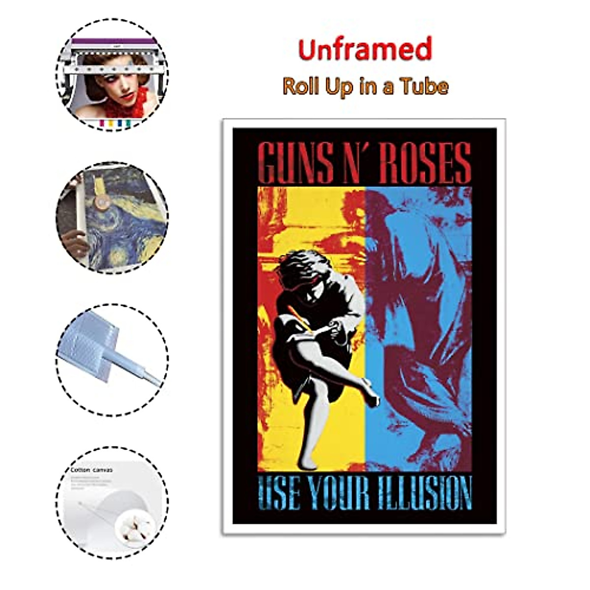 Guns N Roses Use Your Illusion Canvas Art Poster and Wall Art Picture Print Modern Family Bedroom Decor Posters 08x12inch(20x30cm)