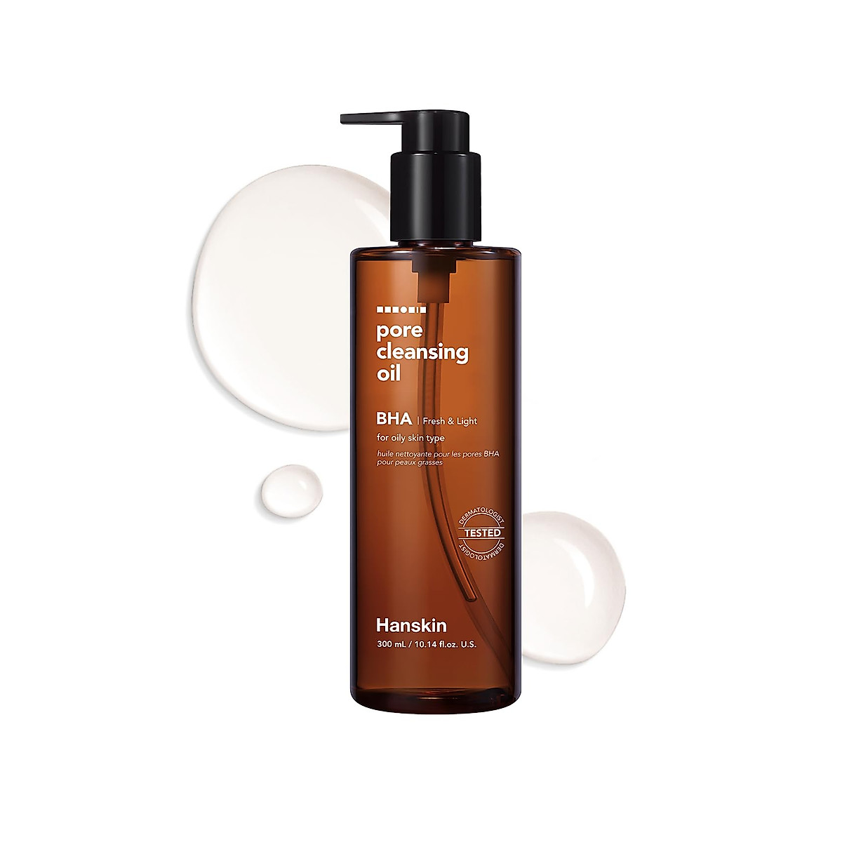 Hanskin BHA Pore Cleansing Oil, Gentle Blackhead Cleanser and Makeup Remover for Combination and Oily Skin, Korean Skincare [BHA/10.14 oz]
