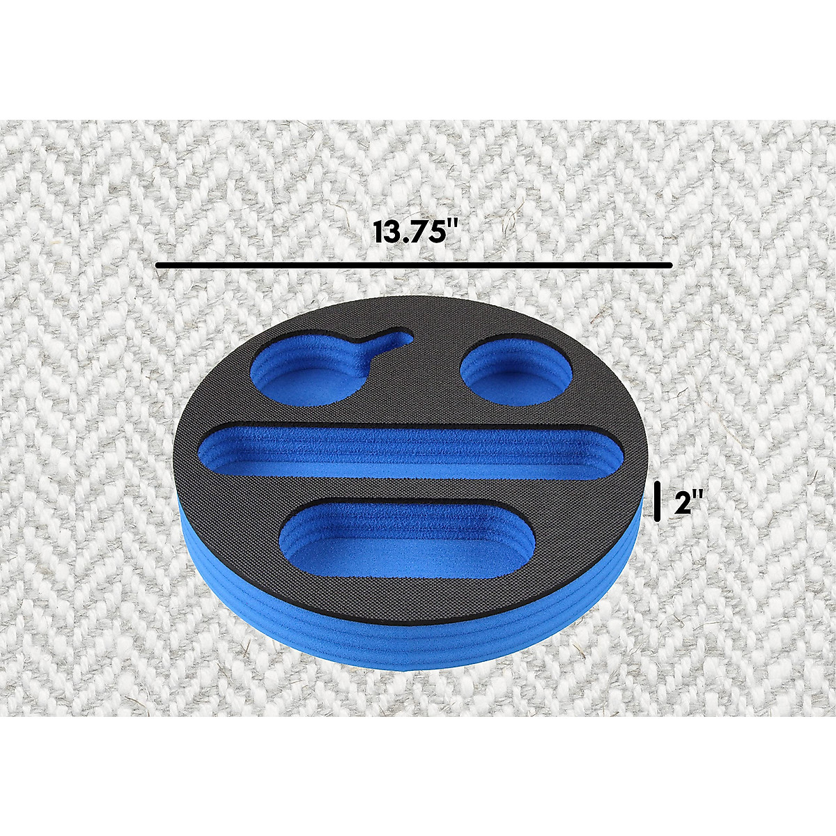 Polar Whale Couch Drink Holder Blue and Black Refreshment Tray for Sofa Bed Floor Car RV Lounge TV Room Durable Foam 4 Compartments with Game Controller Slot 13.75 Inches Wide