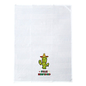 Sonoran Souvenirs Feliz Navidad Cactus with a Sombrero Hat Novelty Tea Towel Dish Cloth (15" x 25") Absorbent Washing Drying Dishtowels for Holiday Christmas Kitchen Decor