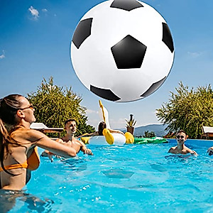 HAOOIE 4 Pack Giant Inflatable Soccer Ball 27 Inch Large Beach Balls Bulk Pool Toys Beach Toys Beach Party Decoration for Water Sports Games Party Supplies