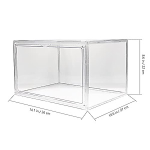 COLLBATH Supplies Case Stationery Lids Acrylic Book Trinkets for Shoe Home Boys Display Bookshelf Clear with Large Collapsible Desk Transparent Convenience Bookrack Folder Toy Crate