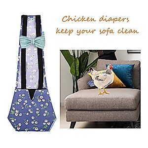 KAMA BRIDAL Chicken Diaper, Pet Diaper for Chook Duck Goose Adjustable Washable Reusable Diaper for Poultry 2 Pack