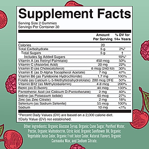 MaryRuth Organics Multivitamin for Women | Womens Multivitamin Gummy | Vegan | USDA Organic | Immune Support Gummy Vitamins | Hair and Skin Vitamins for Women | Vitamin D3 | Selenium | 60 Count