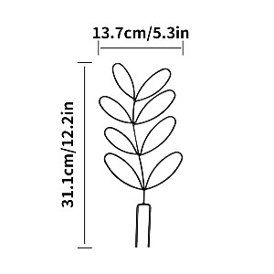 2Pack Indoor Plant Trellis Metal Wire Garden Trellis ，Small Climbing Leaf Shape Trellis for Garden Potted Plant Houseplant(Blackish Green)