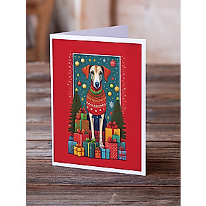 Caroline's Treasures DAC3034GCA7P Azawakh Hound Holiday Christmas Greeting Cards Pack of 8 Blank Cards with Envelopes Whimsical A7 Size 5x7 Blank Note Cards
