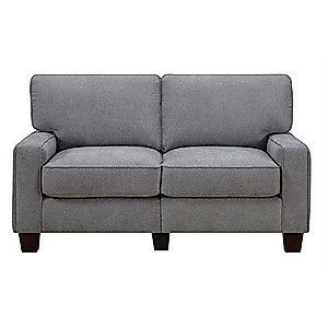 BOWERY HILL Modern Loveseat Sofa for Small Apartments, 2 Seater Couch for Living Room, Tool-Free Assembly, Light Grey