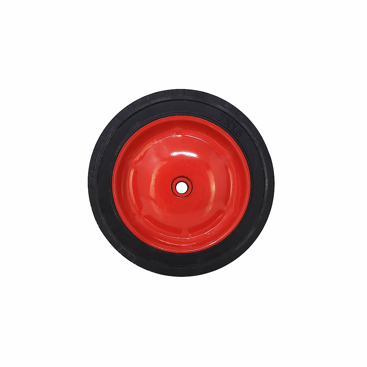 Shepherd Hardware 9593 7-Inch Semi-Pneumatic Rubber Tire, Steel Hub with Grafoil Bearings, Diamond Tread, 1/2-Inch Bore Offset Axle