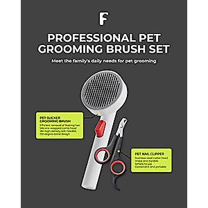 FURBULOUS cat Grooming Slicker Brush for Kitten Rabbit Massage Removes Mats, Tangles and Loose Fur. Cat Brush for Long or Short Haired Cats, Cat Brushes for Indoor Cats