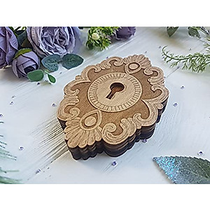 Wooden Embroidery Diamond Painting Accessories Storage Box Beads Organizer with Wooden lid Tray Divider Jewelry Box Needlework Bead Holder (Key)