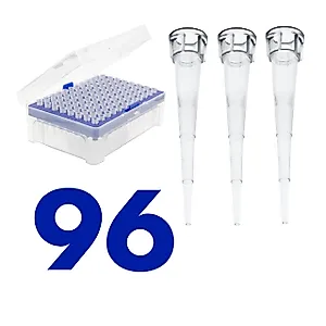 Kashi Scientific 10 uL Universal Racked Laboratory Pipette Tips, Sterile Dnase/Rnase Free, Pyrogen Safe [10ul, Non-Filtered, 96 Tips]