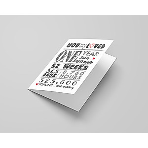 Katie Doodle - Super Cute, 1st Birthday Card, (Handmade in USA), 1 Year Old Girl Birthday Gift, 1 Year Old Boy Birthday Gift, One Year Old Girl Birthday Gifts (Years Loved)