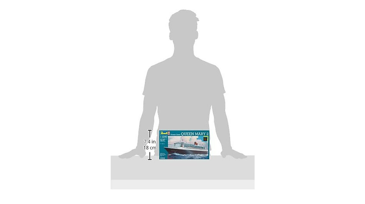Revell Queen Mary 2 Cruise Liner Model Kit - 1:1200 Scale