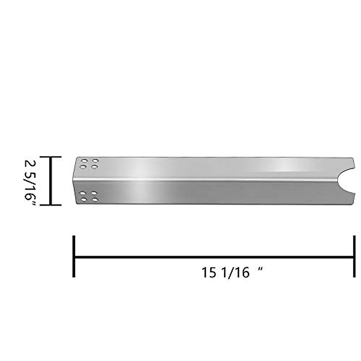 Kalomo Stainless Steel Grill Heat Plates Shield Heat Tent Burner Cover Flame Tamer Flavorizer Bar, BBQ Gas Grill Replacement Parts Heavy Duty for Brinkmann 810-6680-S, 15.0625 x 2.3125 inch, 6-Pack