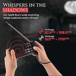 PARANORMIC Spirit Box Ghost Hunting Equipment — Handheld EVP Ghost Hunting Equipment Kit with 32 GB Micro SD & Integrated Flashlight — Paranormal Equipment Ghost Box for Scanning & Recording Spirits