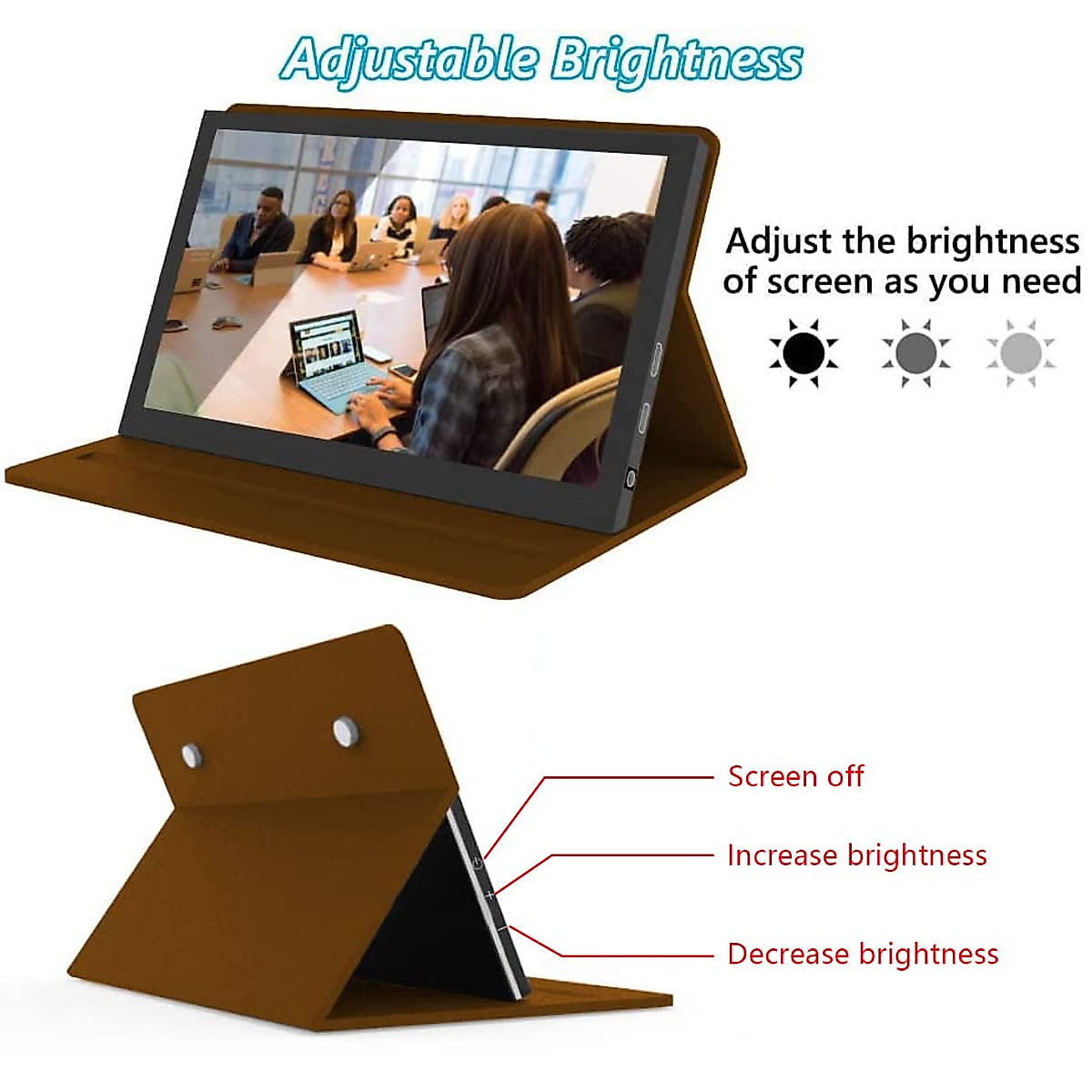 7" Raspberry Pi Touchscreen, 1024x600 HDMI IPS Portable Monitor with Leather Case for Raspberry Pi, Laptop, PC, Win11/10/8/7