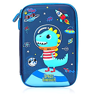 YOYTOO Dinosaur Pencil Case for Boys, 3D Cute EVA Dinosaur Pen Pouch Stationery Box Anti-Shock Large Capacity Multi-Compartment for School Students Teens Kids Girls Boys
