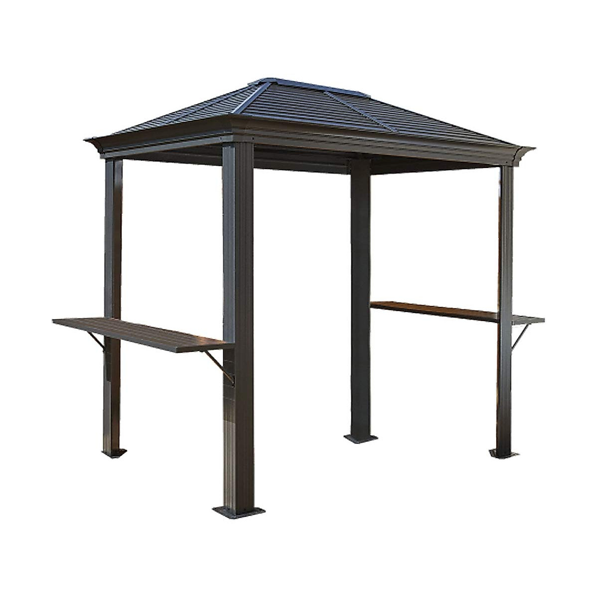 Sojag 5' x 8' Mykonos BBQ Grill Gazebo Outdoor Weather-Resistant Aluminum Frame Shelter Dark Grey