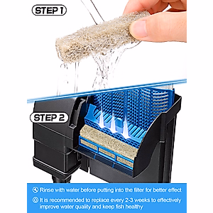 MEWTOGO 12 Pcs Ammonia Reducer Filter Pads for Aqueon QuietFlow LED PRO, Compatible with Model 10, Fish Tank Filter Cartridges for Fresher Water and Healthier Fish