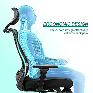 FLEXISPOT Ergonomic Office Chair Mesh Computer Desk Chair with Lumbar Support Swivel High Back Home Office Chair with Foldable Backrest Retractable Footrest