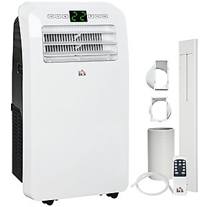 HOMCOM 12000 BTU Portable Air Conditioner for Rooms Up to 550 Sq. Ft., 3-in-1 AC Unit with Dehumidifier, Cooling Fan, Remote, 24H Timer On/Off, Window Installation Kit