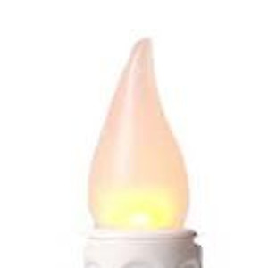 Plow & Hearth Set of 4 AA Battery Operated Window LED Candle Lamps | Auto Timer | Long Lasting Bulbs Never Need Replacing | Holiday Lights | Antique Gold Base | 9 1/2 H