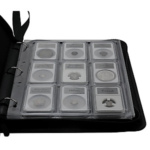 Ursae Minoris Echelon Zipper Album with Collector's Pages for 36 Coins in Standard Certified or Certified-Style Holders PCGS, NGC, ANACS, Lighthouse, Guardhouse, BCW, Ursae Minoris – Deep Blue