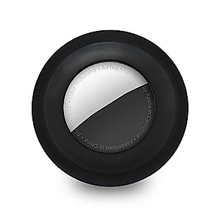 CLZYLRS Airtags Silicone Case for Apple Airtag, Adhesive Design for AirTag Holder,Stick On Airtags Tracker Device,Anti Lost Airtag Location Finder Soft Protective Cover (1Pack Black)