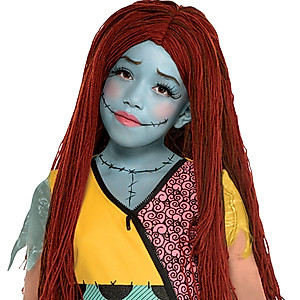 Party City Sally Costume for Girls, The Nightmare Before Christmas - Costume Includes Patchwork Dress, Red Wig, Arm Warmers & Tights - Costumes for Halloween, Birthday Parties & Themed Event