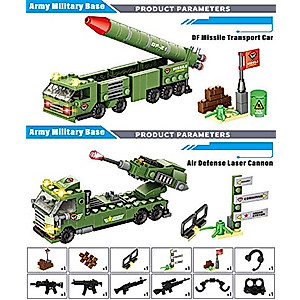 1162 Pieces Army Military Base Building Blocks Set, Army Combat Force Bricks Toy with Army Vehicle & Airplane, with Blocks Storage Box, Pretend War & Action Roleplay Toy Gift for Kids Boys Girls 6-12