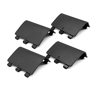 KELIFANG Replacement Battery Cover Door Compatible with Xbox One, One S, One X Controller, Battery Back Shell Repair Part Compatible with Xbox Wireless Controller (4 Pack, Black)