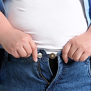 6 PCS Pants Extender Button, Luxiv Waistband Extender Buttons for Men and Women, Jeans Waist Extender Metal Buttons No Sew Button for Extender Jeans Pants Collar (2in)