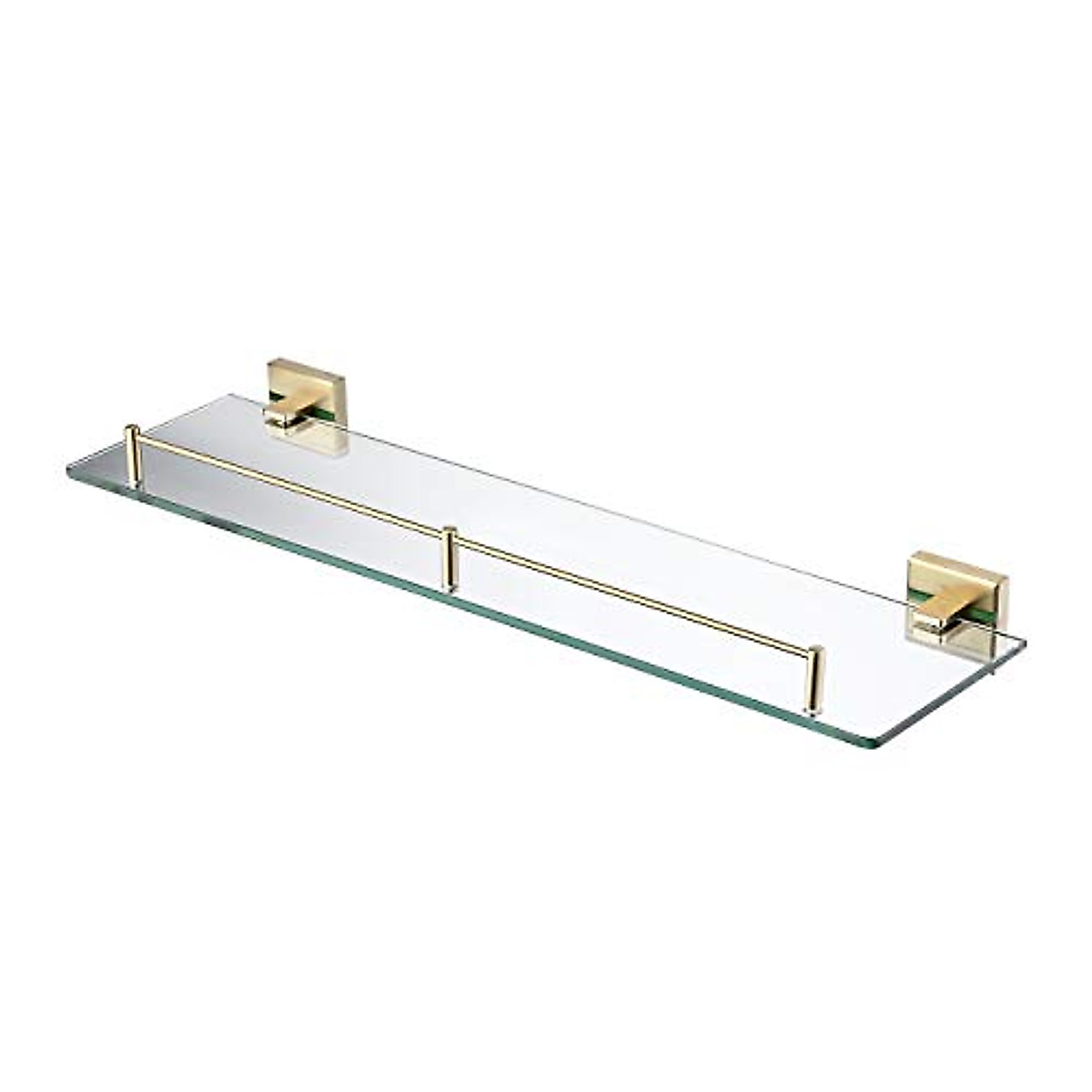 KES Bathroom Glass Shelf with 6 MM-Thick Tempered Glass and SUS 304 Stainless Steel Brackets 20-Inch Rectangular Rustproof Wall Mount Brushed Gold Finish, A2420A-BZ