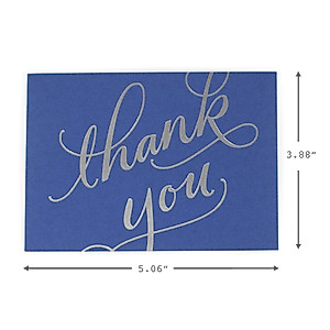 Hallmark Thank You Cards (Silver Foil Script, 40 Thank You Notes and Envelopes)