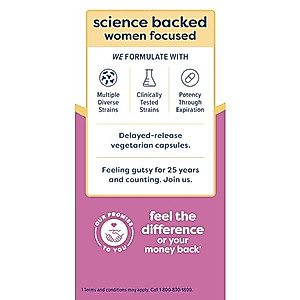 Renew Life Women's Probiotic Capsules, Supports pH Balance for Women, Vaginal, Urinary, Digestive and Immune Health, L. Rhamnosus GG, Dairy, Soy and Gluten-Free, 25 Billion CFU - 30 Ct