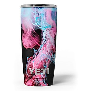 Design Skinz Vivid Pink and Teal Liquid Cloud - Skin Decal Vinyl Wrap Kit Compatible with The Yeti Rambler Cooler Tumbler Cups