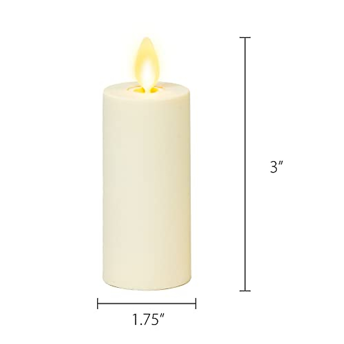 Luminara Realistic Artificial Moving Flame Votive Candle - Set of 2 - Moving Flame LED Battery Operated Lights for Christmas, Halloween - Remote Ready - Remote Sold Separately - Ivory - 1.5" x 4"