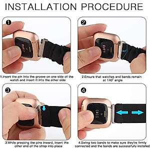 Lamshaw Compatible for ANDFZ Smartwatch Band, Stretch Elastics Nylon Adjustable Replacement Strap Compatible for ANDFZ T42 1.72/Geelyda Y20 Pro/SOUYIE T45S Smartwatch (Black)