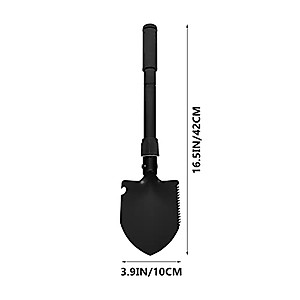 DECHOUS 1 Set of Multifunctional Shovel Folding Shovel Garden Shovel Winter Folding Snow Shovel Outdoor Survival Shovel Foldable Camping Spade Black