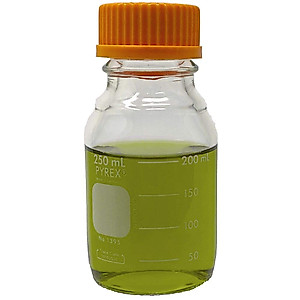 Pyrex 1395-250, 250mL Round Media Storage Bottles, with GL45 Screw Cap, 10/cs