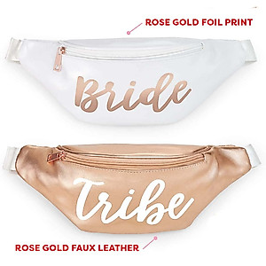 xo, Fetti Bachelorette Party Bride Tribe Fanny Packs - 8 Bags | Rose Gold Bridesmaid Favors, Bachelorette Party Decorations, Bride To Be Gift, Bach Favor, Bridal Shower